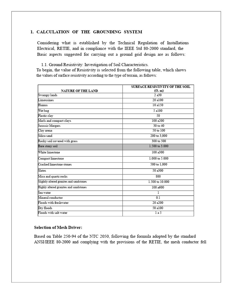 Calculation Report of A Grounding Mesh | PDF | Soil | Steel