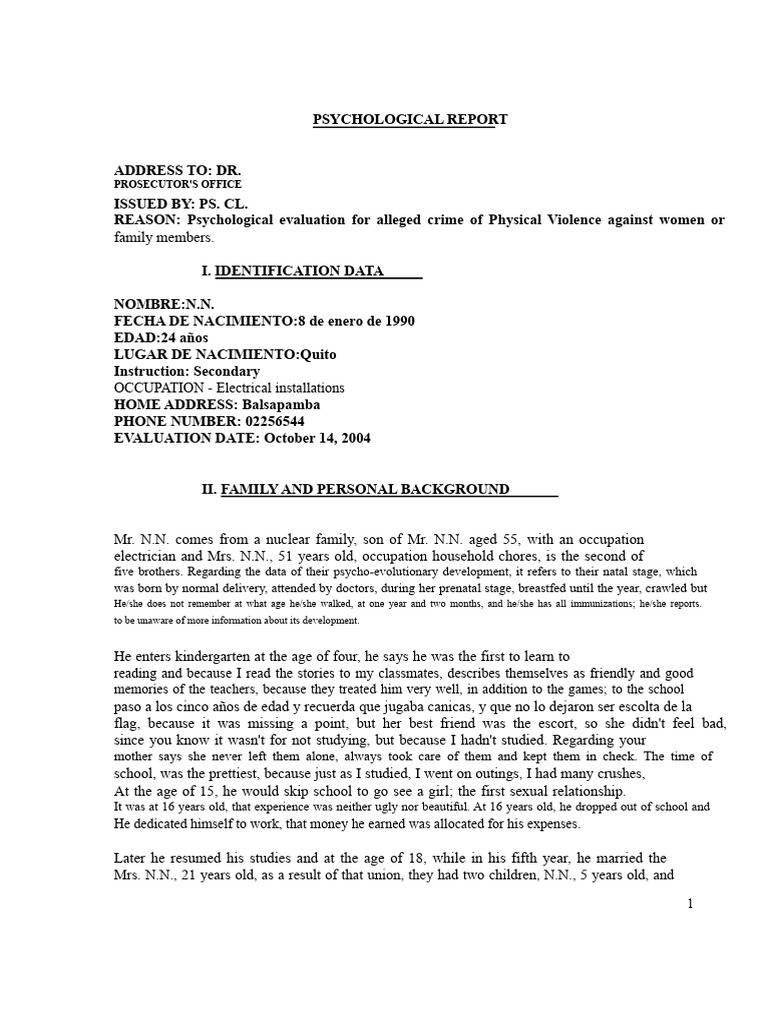 Psychological Expert Report | PDF | Personality Disorder | Psychology