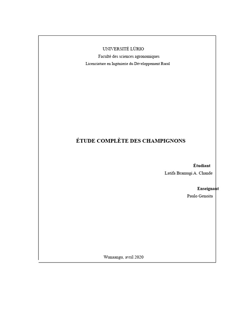 Étude complète des champignons | PDF | Cellule (Biologie) | Champignons