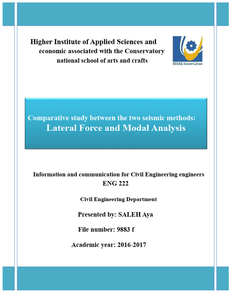 Comparative Study Between The Two Seismic Methods Lateral Force and ...