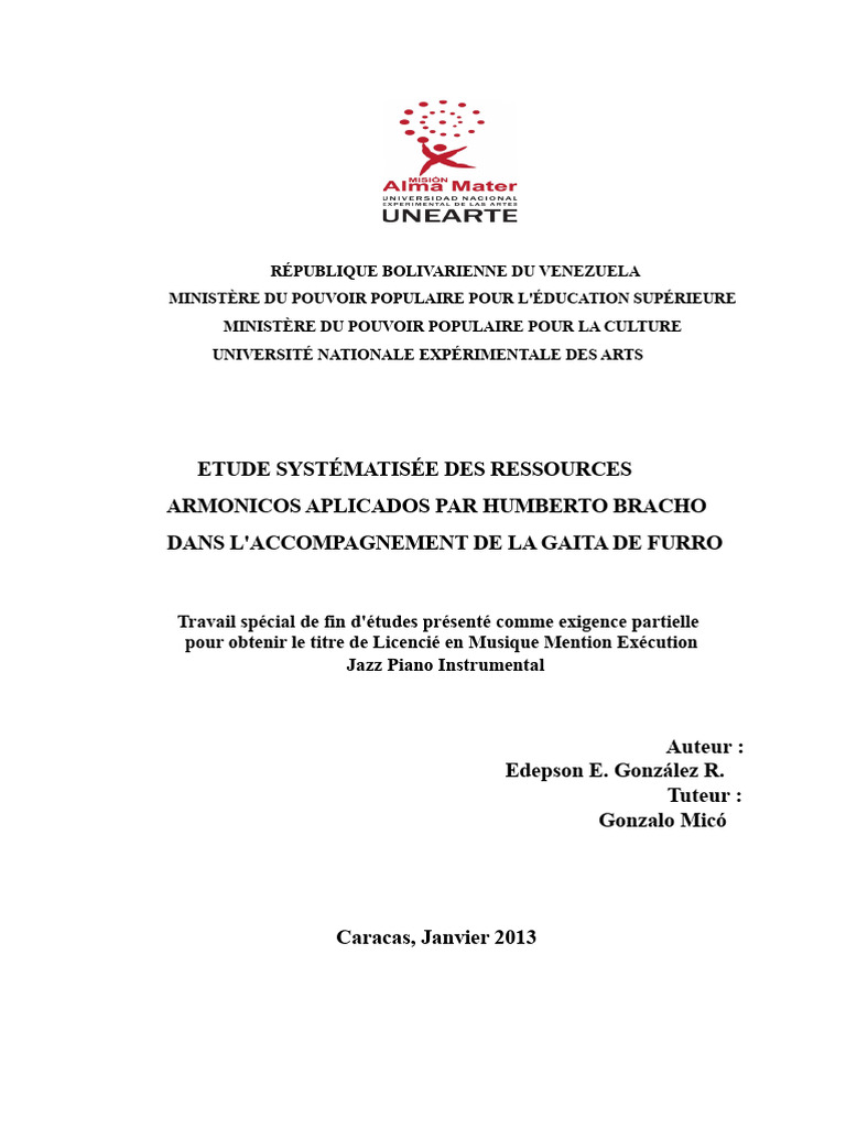 Étude des ressources harmoniques en gaita | PDF | Accord (Musique ...