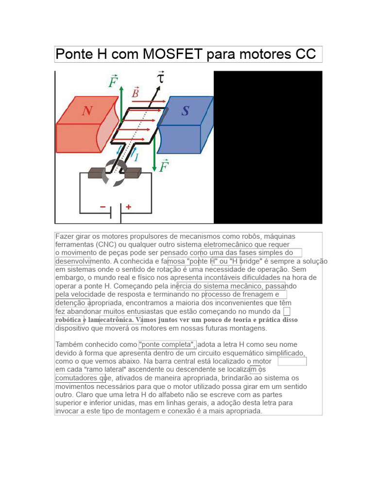 Ponte H com MOSFET para Motores CC | PDF | Motores | MOSFET