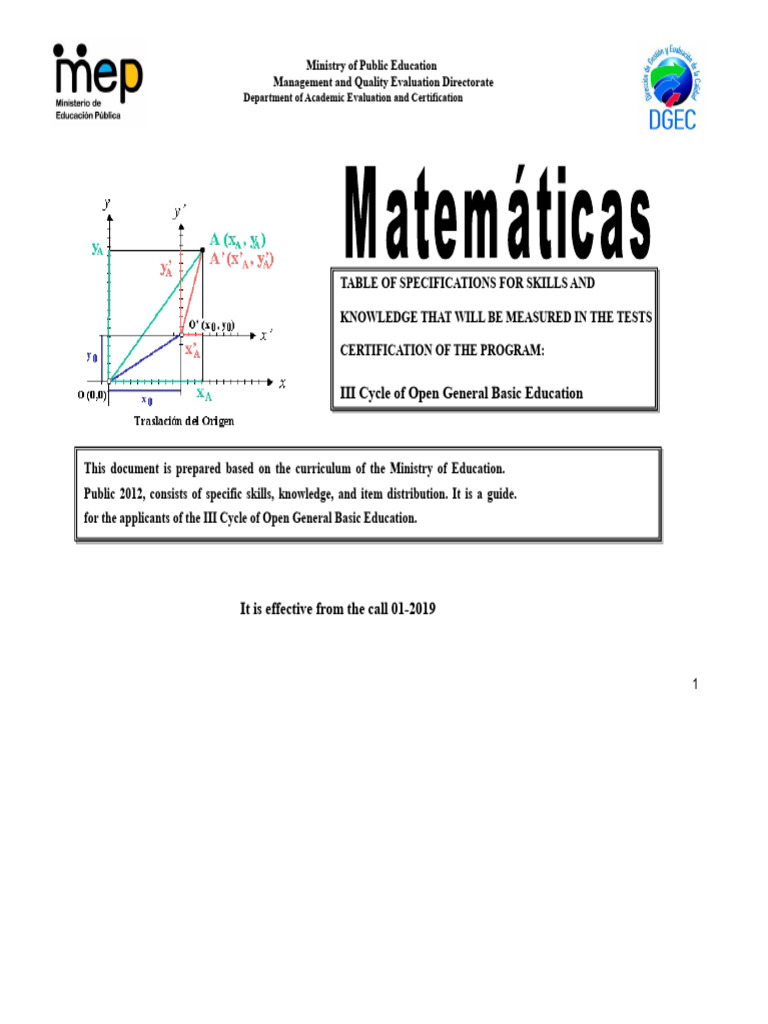 Skills Assessment for Basic Education Test | PDF | Trigonometric ...