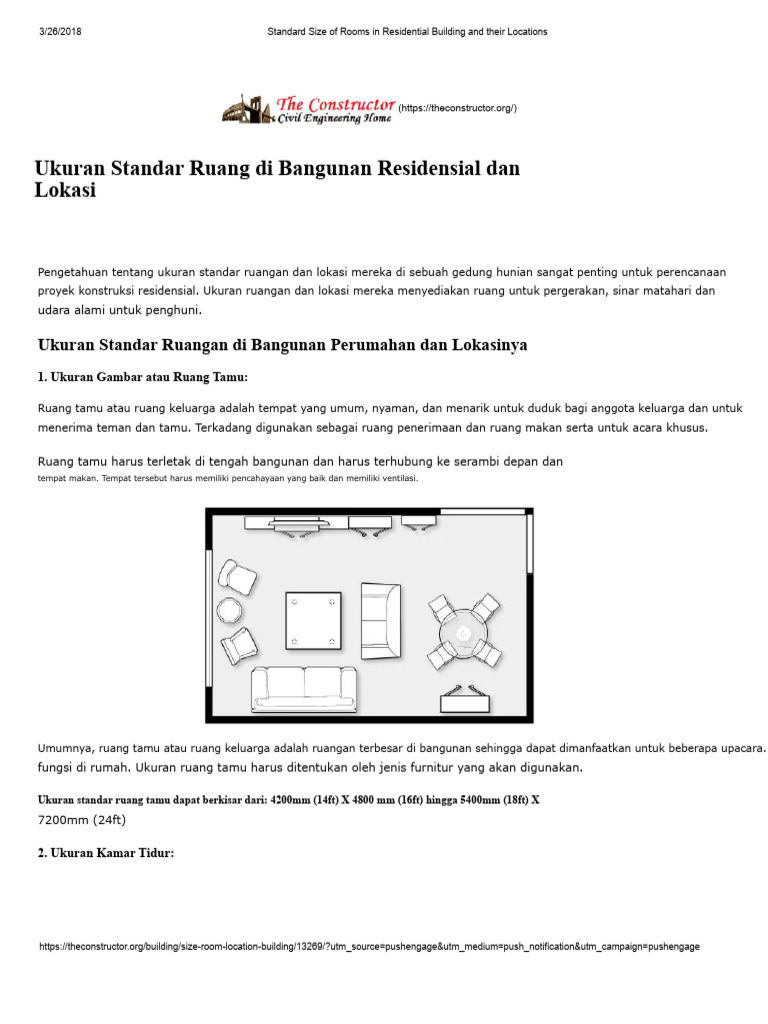 Ukuran Standar Ruangan Hunian | PDF