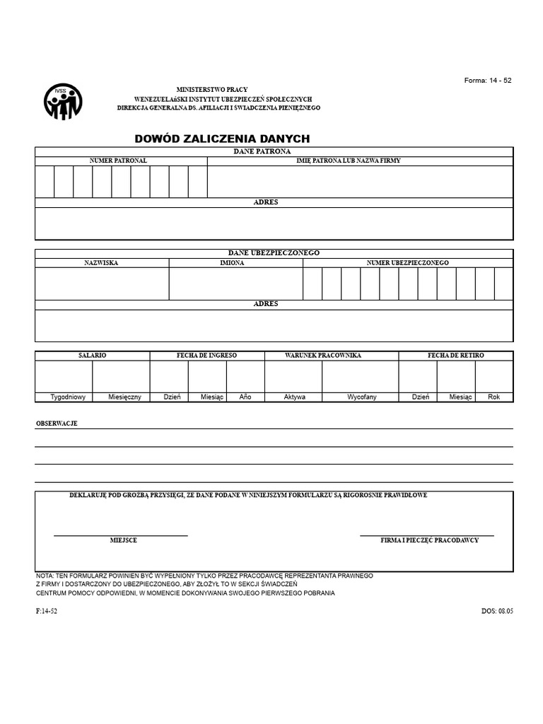 Forma 14-52 FORMAT IVSS | PDF
