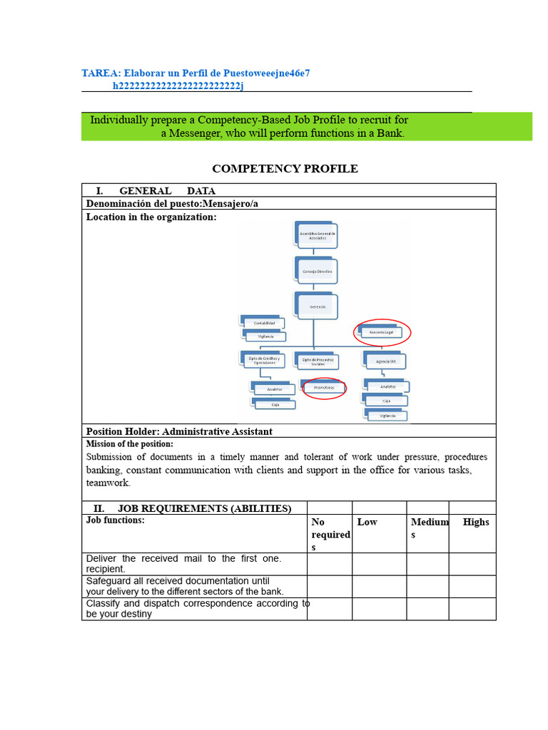 Job Profile MESSENGER Bank | PDF | Banks | Business