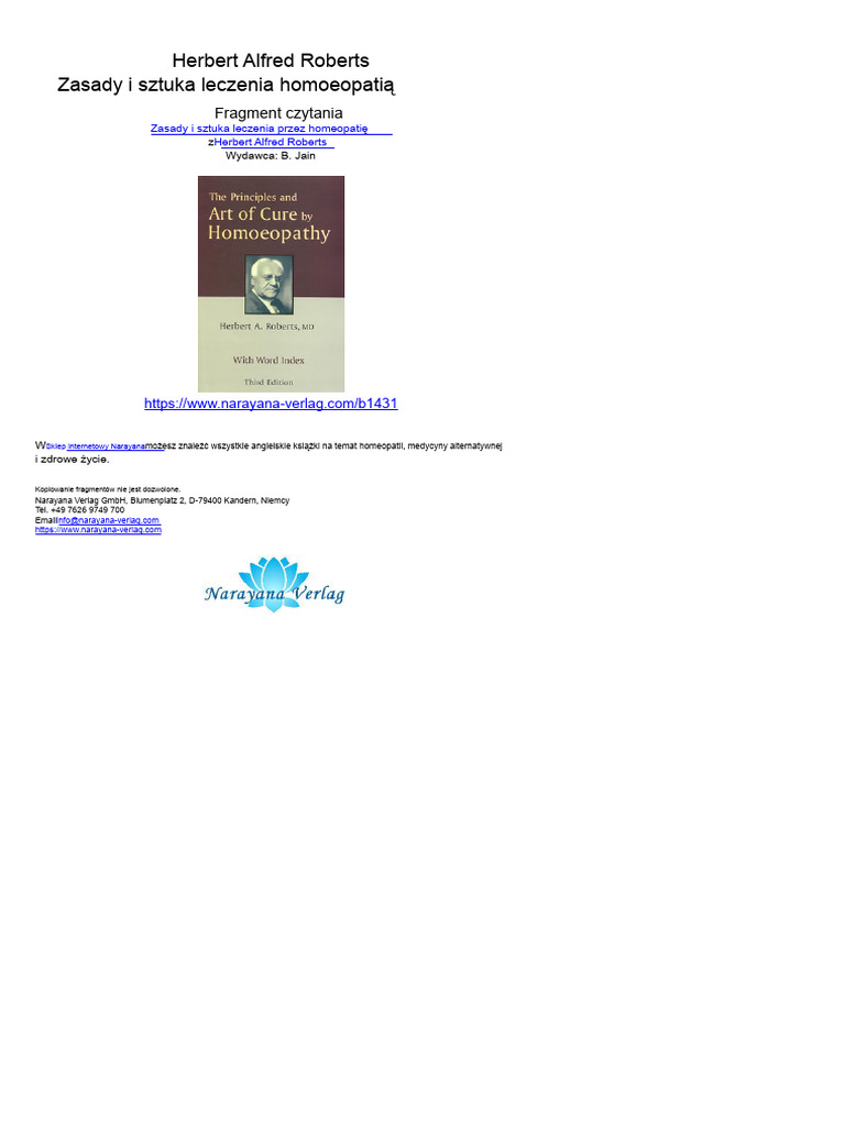 Zasady I Sztuka Leczenia Homeopatią - Herbert Alfred Roberts.01431 ...