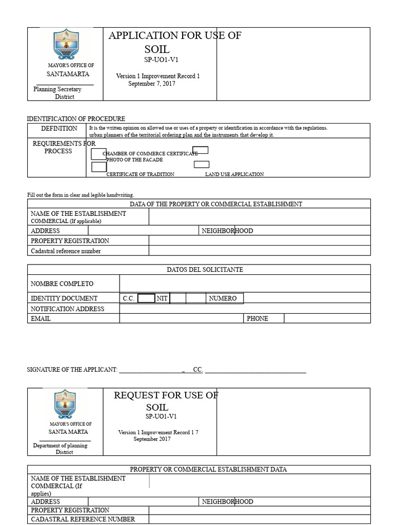 Land Use Application Form | PDF