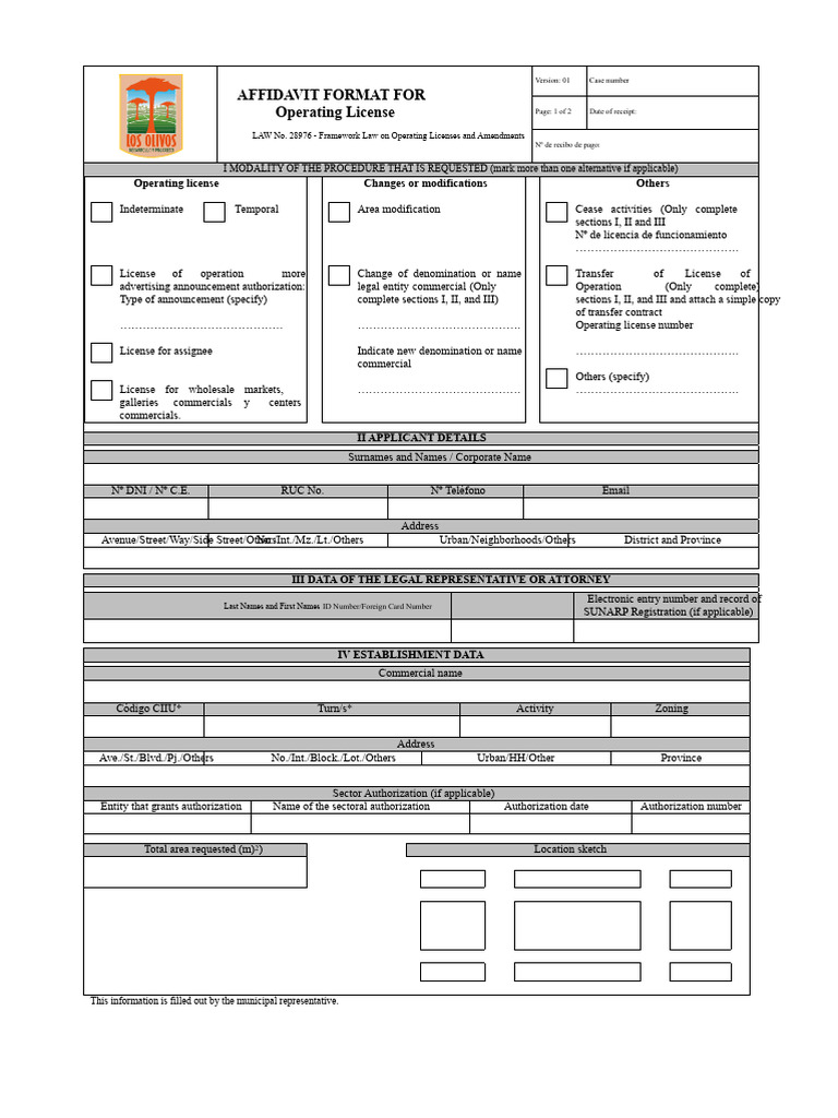 Affidavit Format for Operating License | PDF | Affidavit | Justice