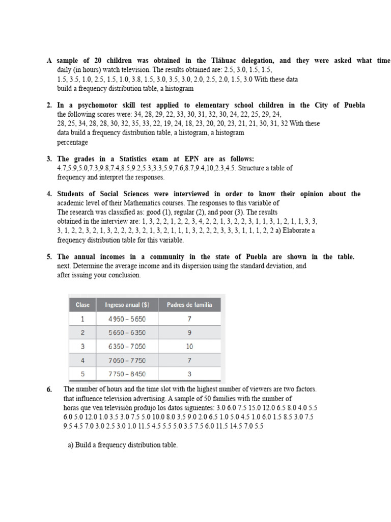 Review Exercise For The Test | PDF | Standard Deviation | Variance