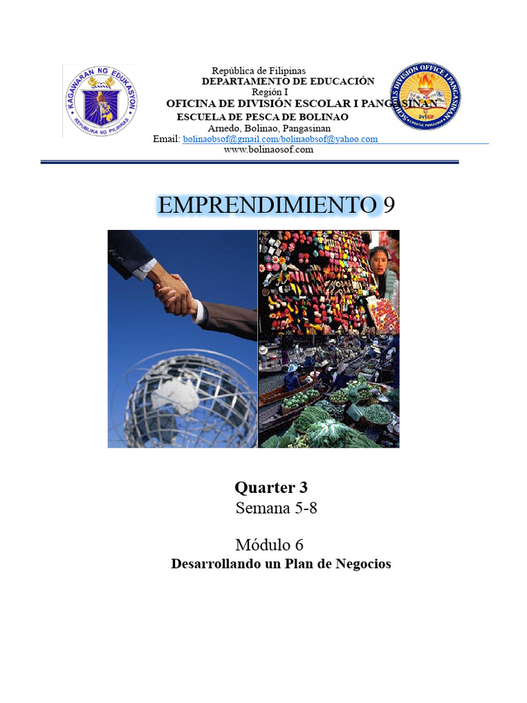 Entrep 9 Q3 Semana 3-8 | PDF | Plan de negocios | Marketing