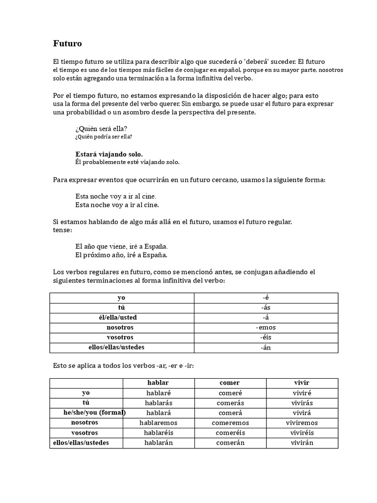 Futuro del español | PDF | Verbo | Sintaxis