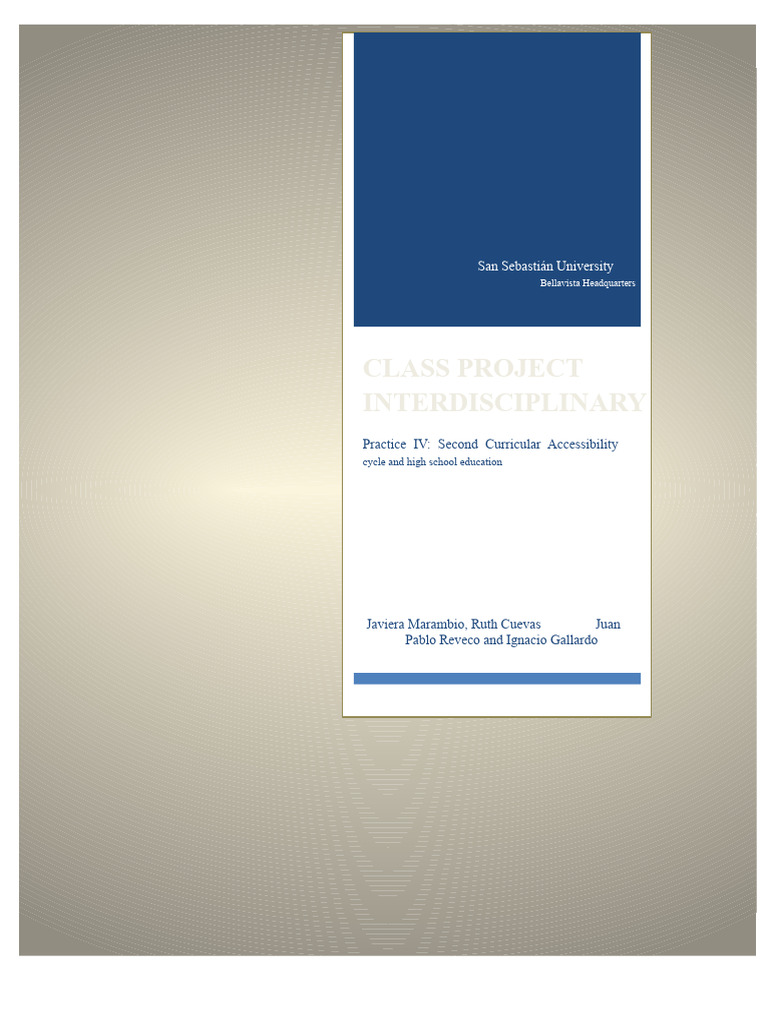 Interdisciplinary Class Project | PDF | Pedagogy | Special Education