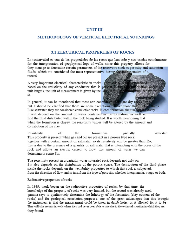 Unit Iii Methodology of Vertical Electrical Soundings | PDF | Power ...