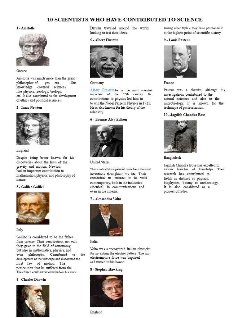 Top 10 Influential Scientists in History | PDF | Scientist | Science