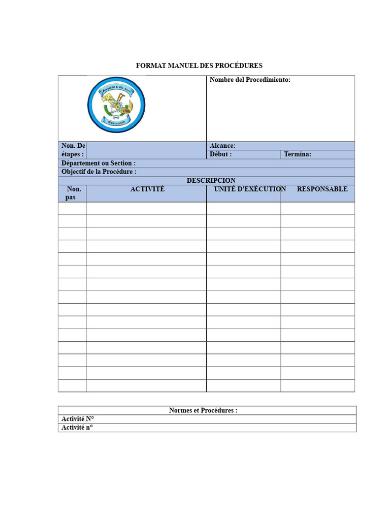 Format de Manuel de Procédure | PDF