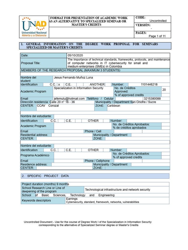 Format-SEM - Specialized Seminar or Master's Credits | PDF | Computer ...