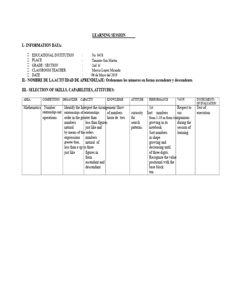 Learning Session: Sort in Ascending and Descending Order | PDF ...