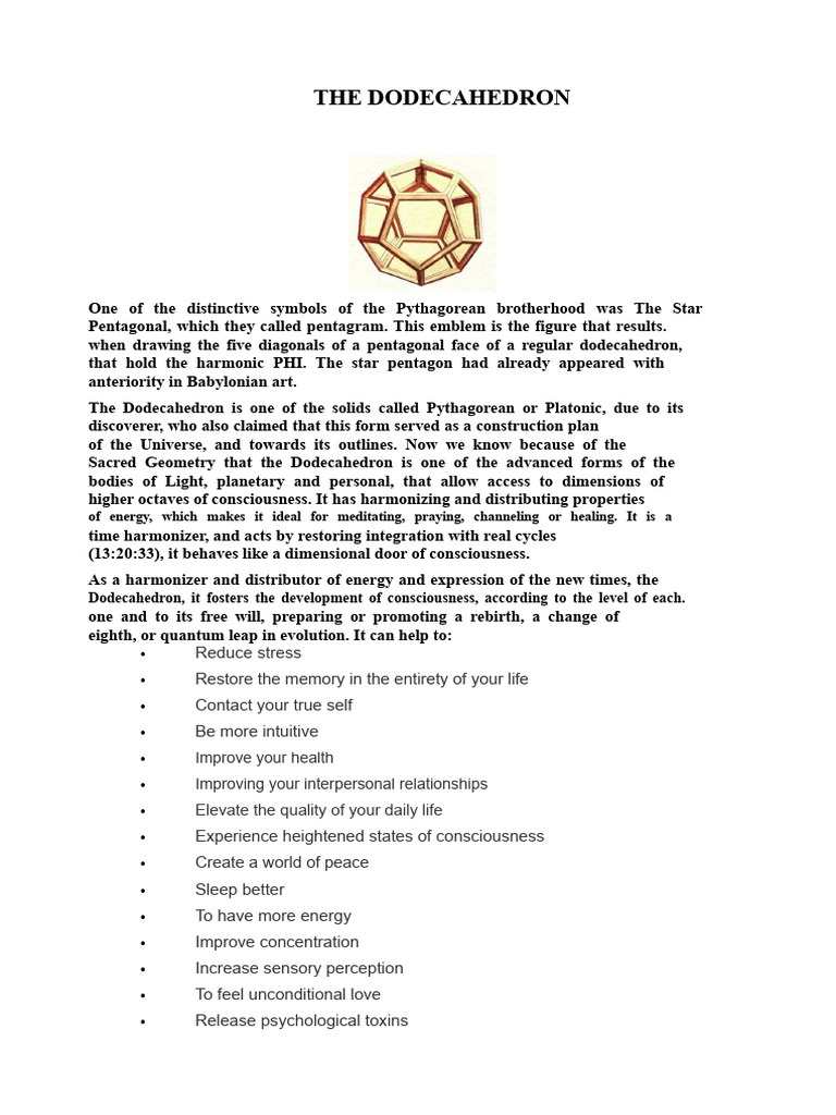 The Dodecahedron | PDF | Shape | Geometry