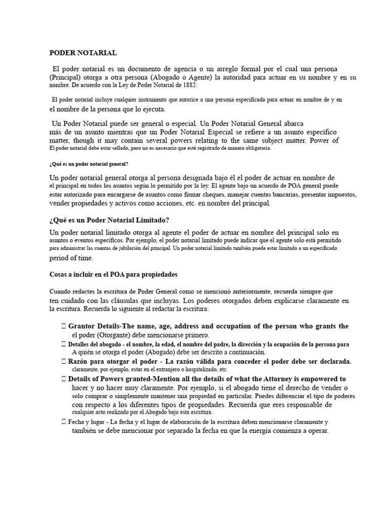 Poder Notarial | PDF