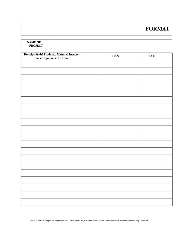 1 - Tool and Material Delivery and Loan Format | PDF