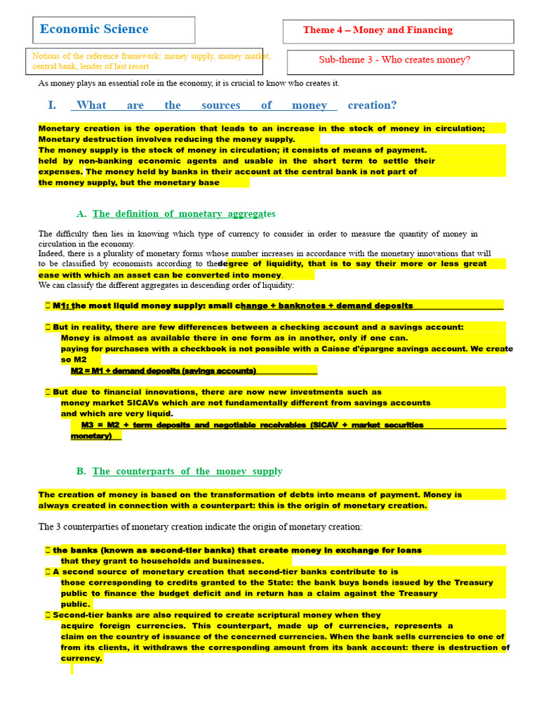 Understanding Money Creation Mechanisms | PDF | Money | Money Supply