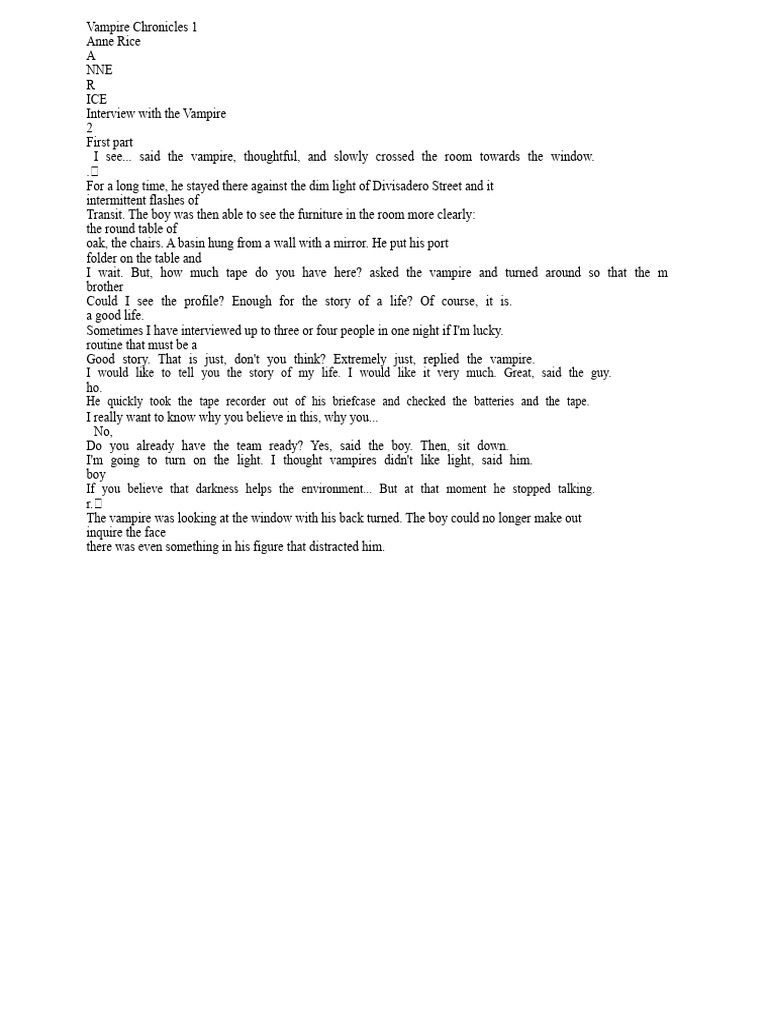 Interview With The Vampire | PDF