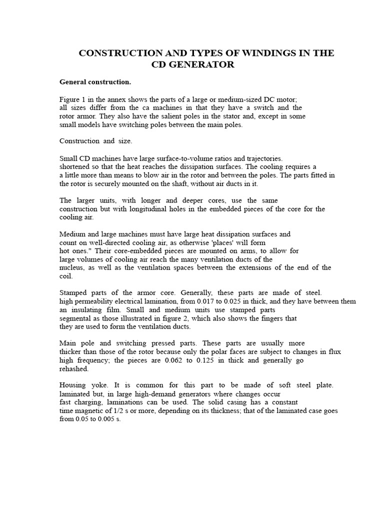 DC Generator Windings and Construction | PDF | Electric Motor ...