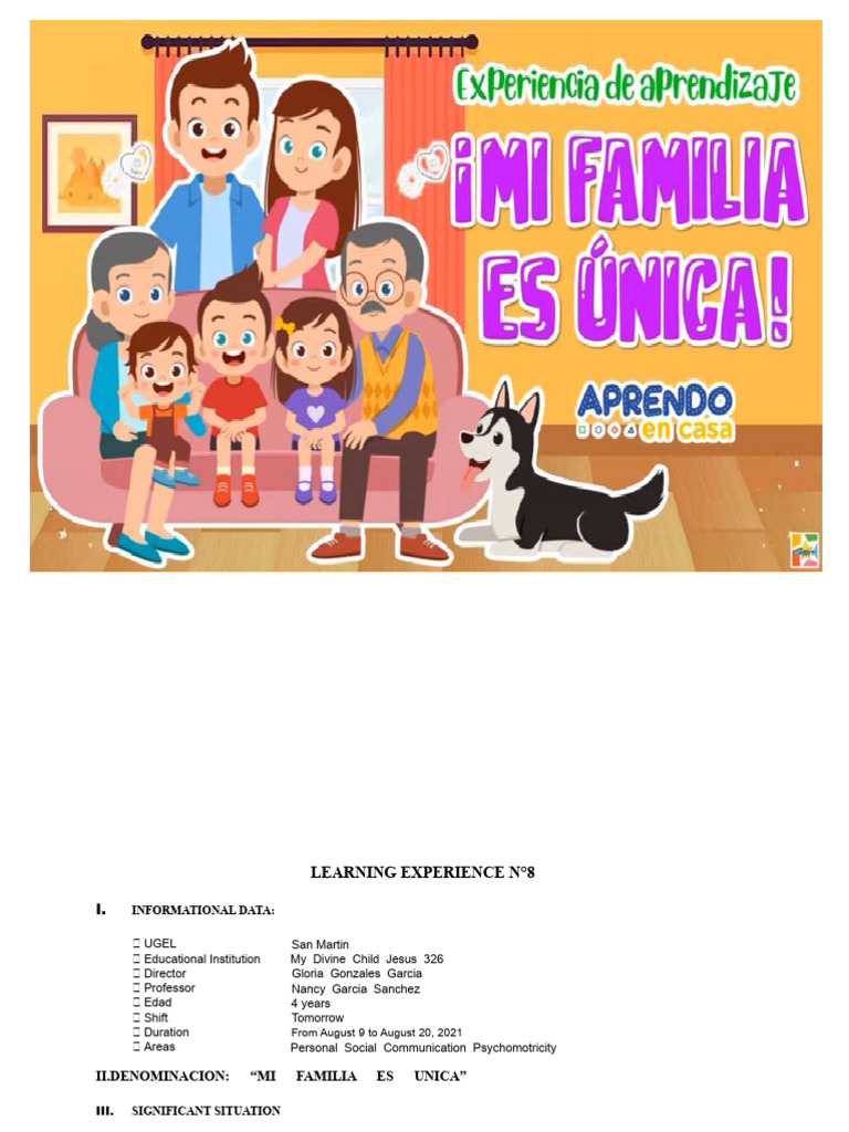 EXP.LEARNING. MY FAMILY IS A UNIQUE MODEL | PDF | Emotions | Nonverbal ...