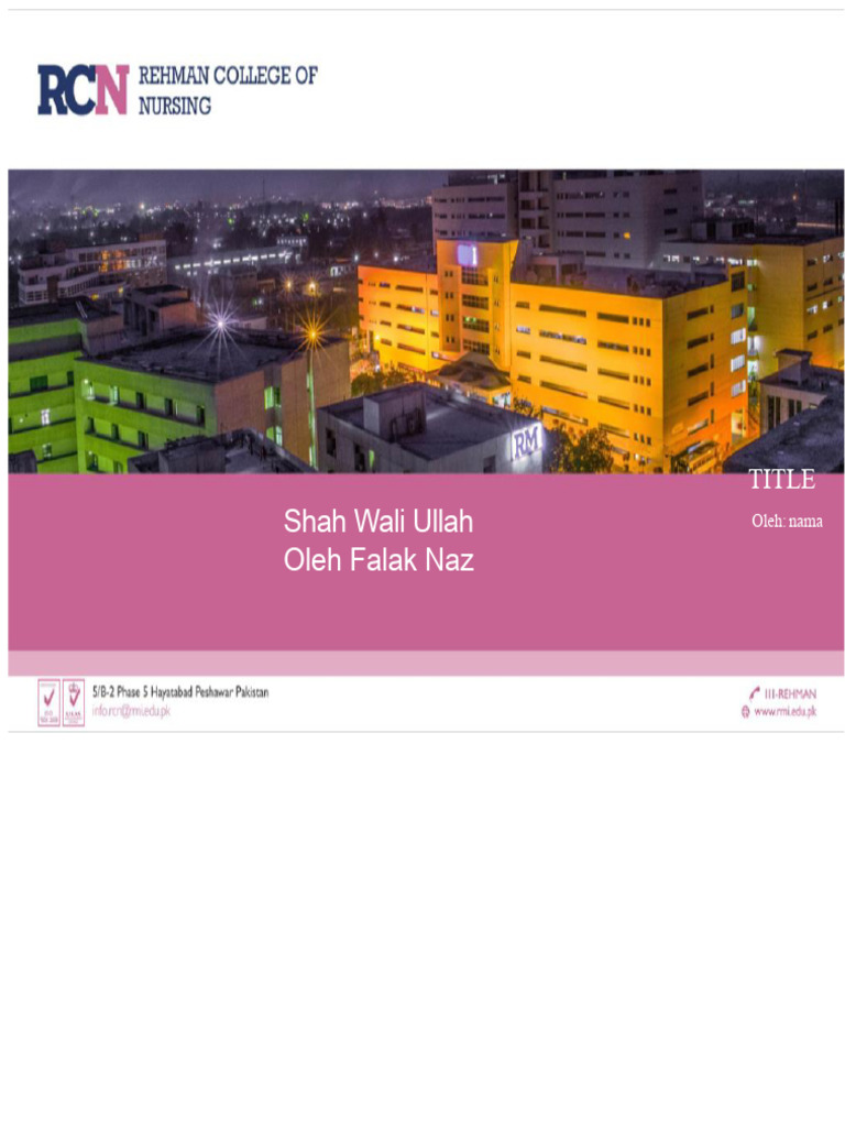 Shah Wali Ullah Bahasa Inggris Dan Urdu | PDF