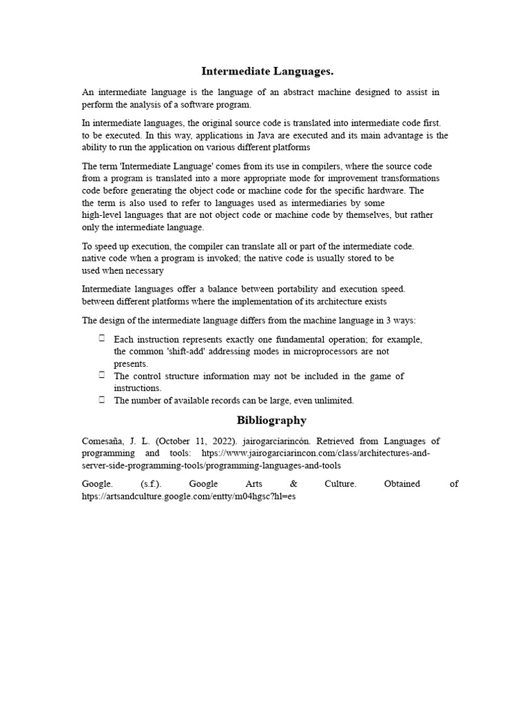 Intermediate Languages | PDF
