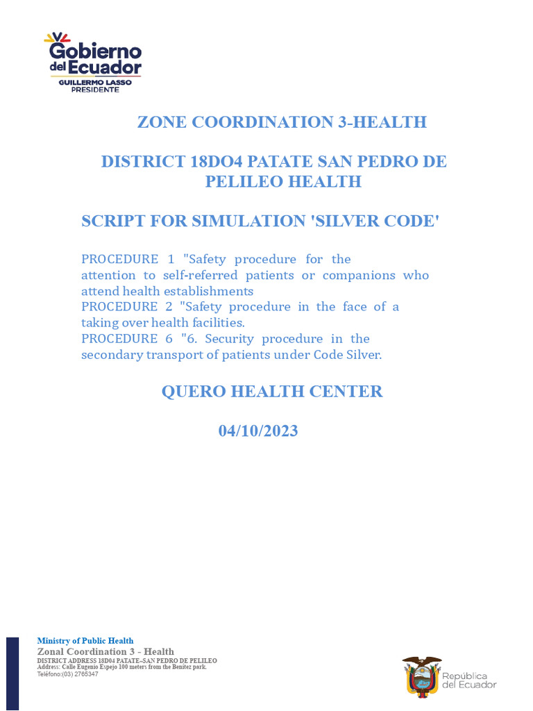 Silver Plate Simulation Script | PDF | Emergency Management