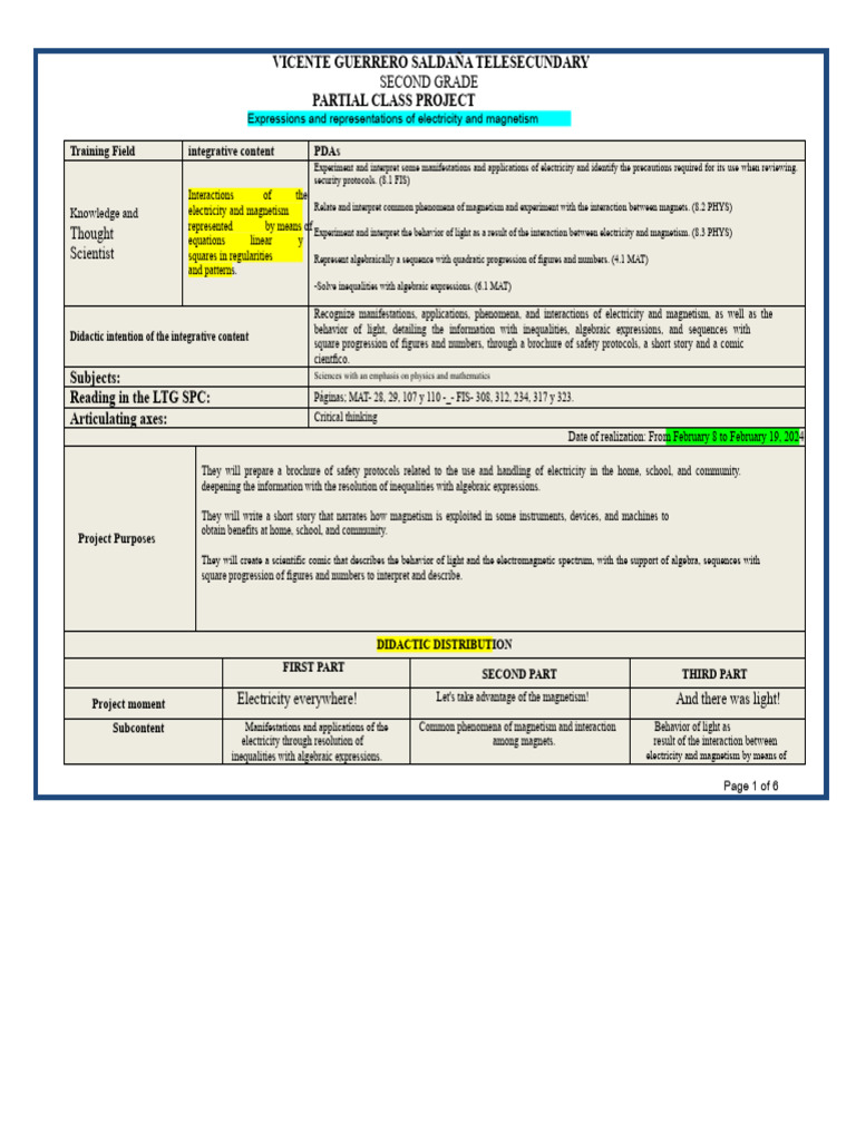 Electricity and Magnetism Project SPC February | PDF | Creativity ...