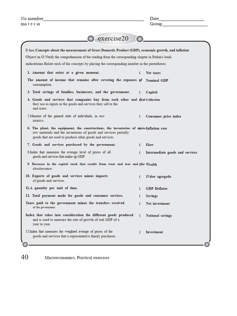 Macroeconomics. Practical Exercises | PDF | Gross Domestic Product | Income
