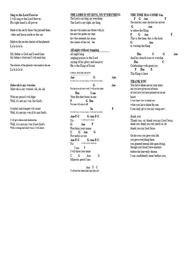 I Will Sing To The Lord Forever. | PDF | God In Christianity ...