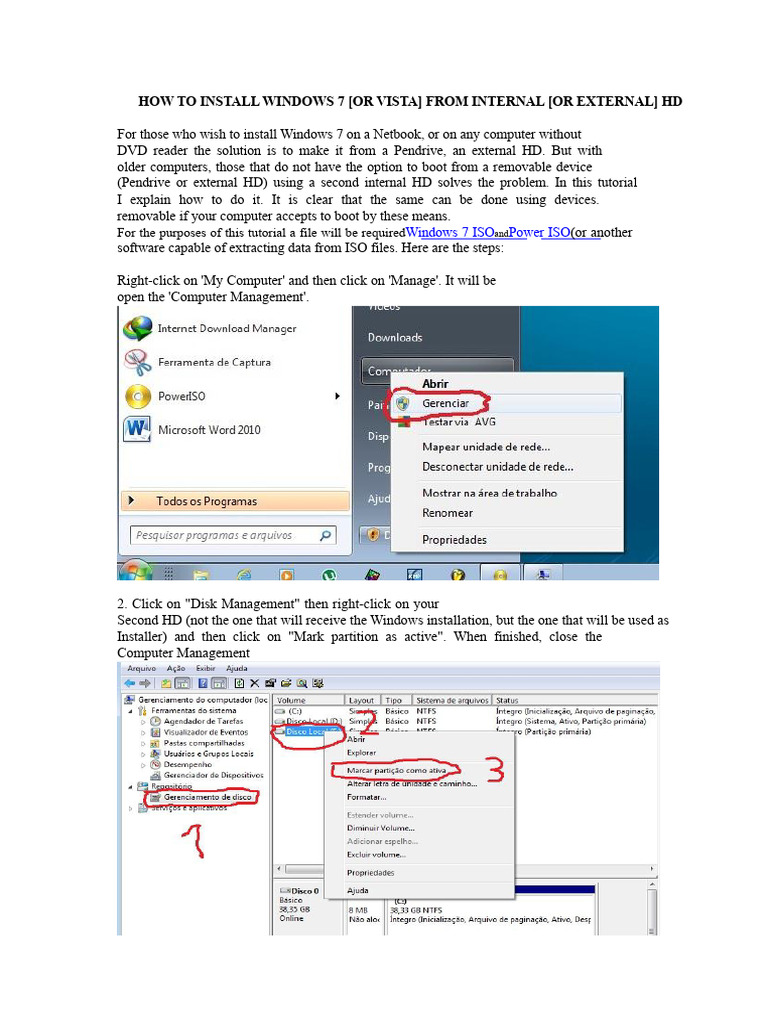 How to Install Windows 7 [or Vista] from Internal [or External] Hard ...