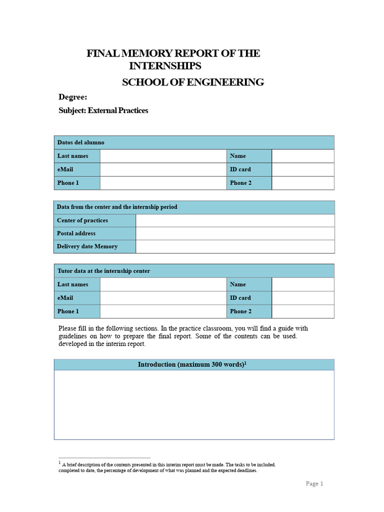 Final Internship Report Template | PDF | Knowledge | Cognition