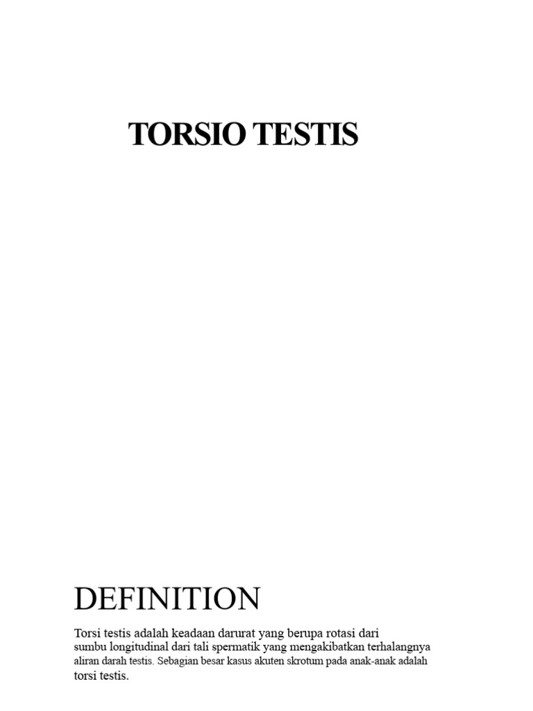 Torsi Testis: Diagnosis dan Penanganan | PDF