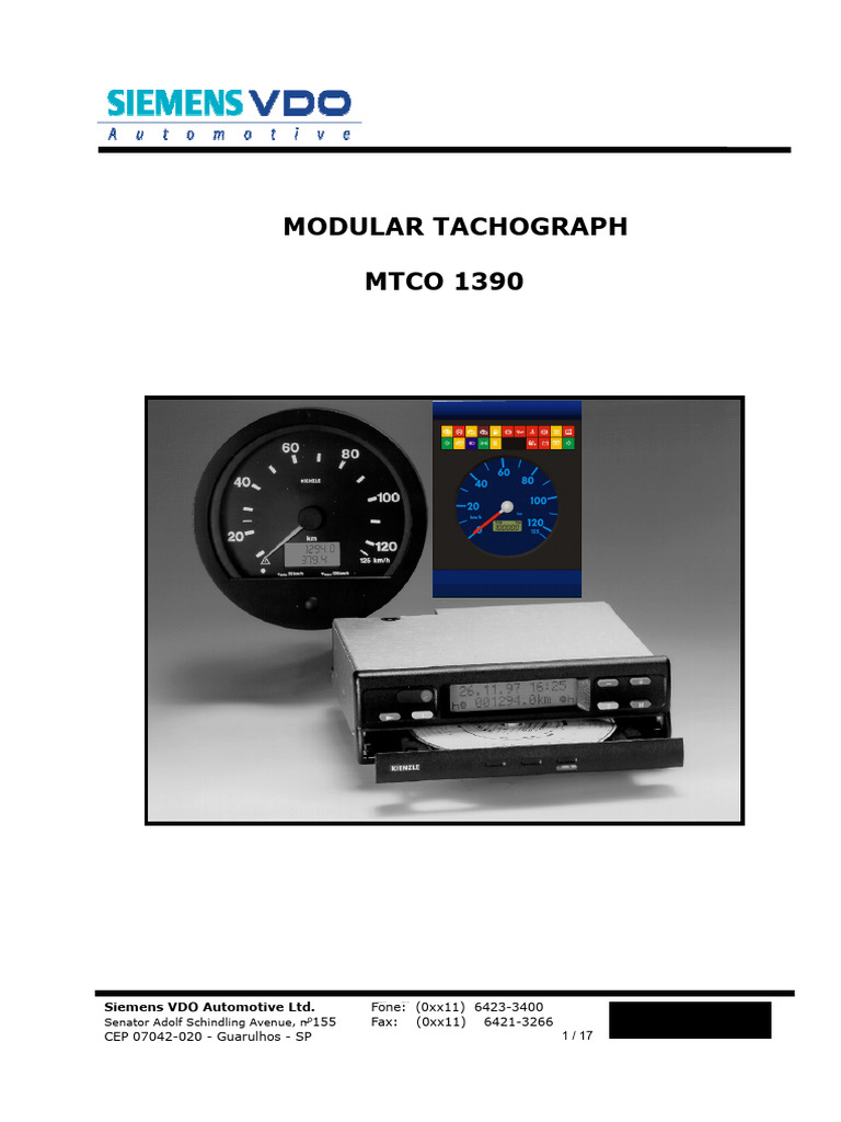 MTCO 1390 Modular Tachograph Guide | PDF | Clock