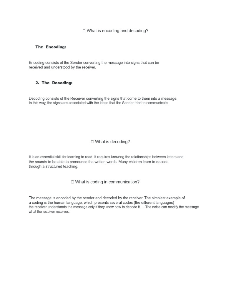 What Is Encoding and Decoding | PDF