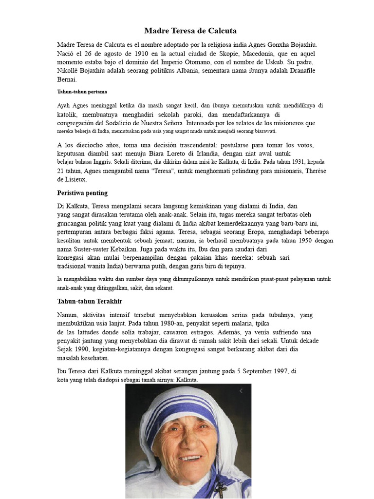 Ibu Teresa dari Kalkuta | PDF