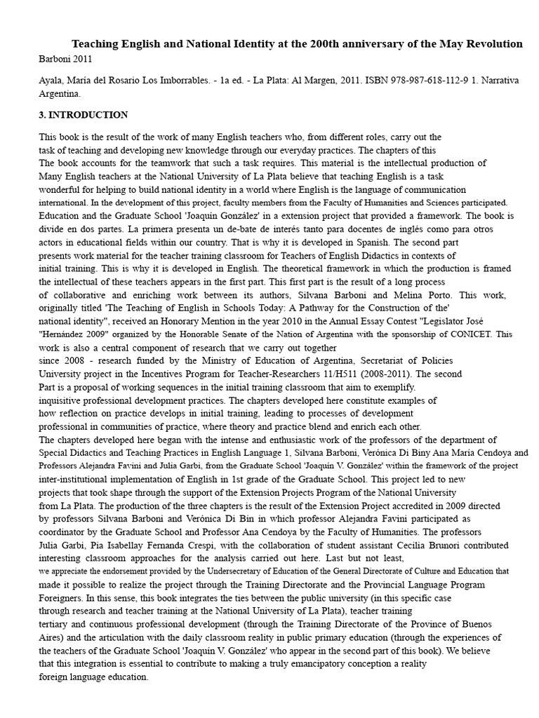 Teaching English and National Identity 200 Years After The May ...