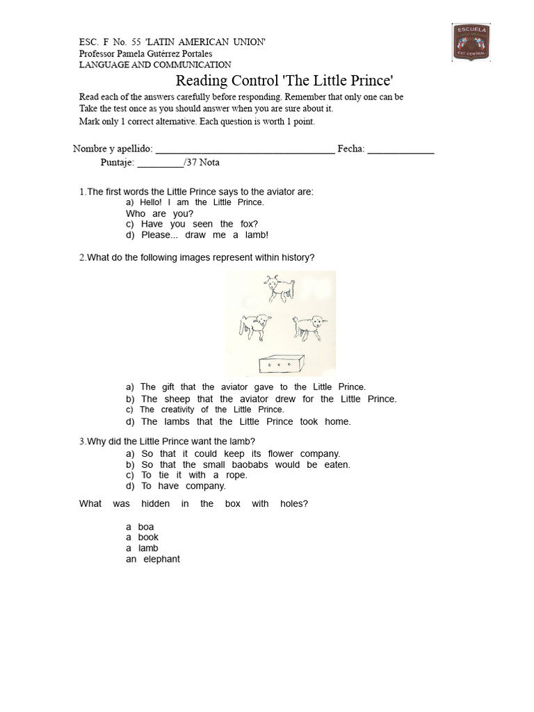 Reading Control The Little Prince | PDF | The Little Prince