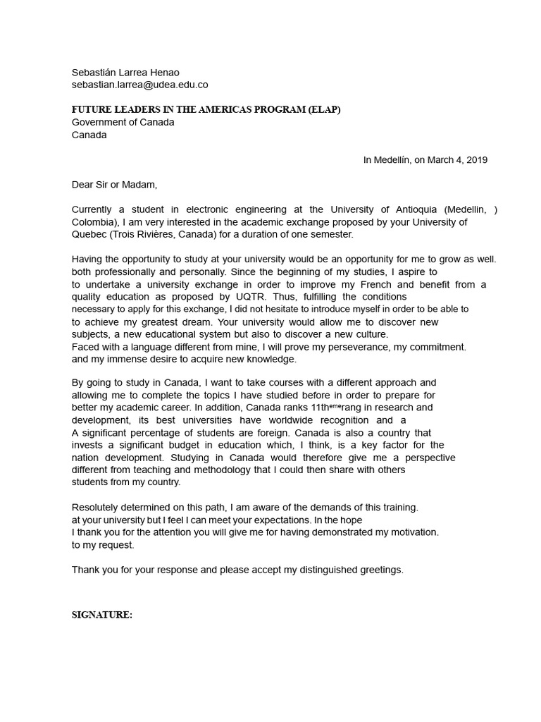 Letter of Intent | PDF