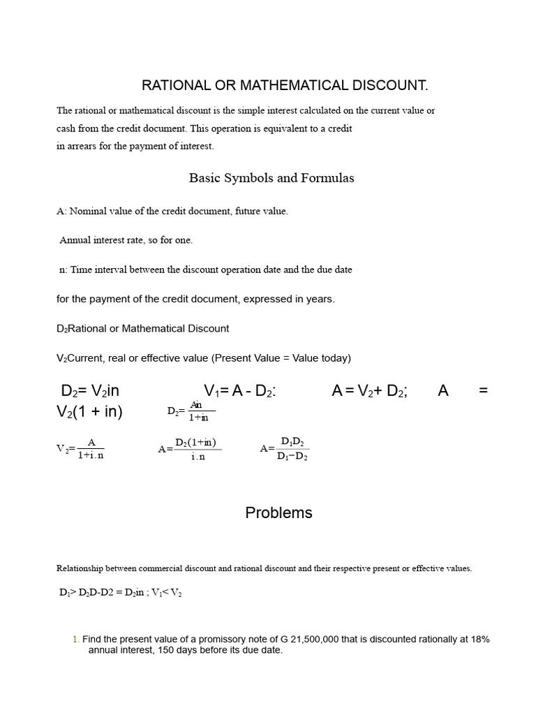 Understanding Rational Discount Calculations | PDF