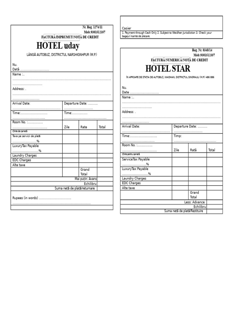 Facturi de Hotel | PDF