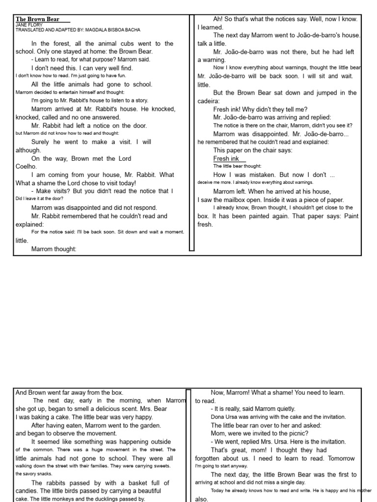 the Brown Bear - Text Only | PDF