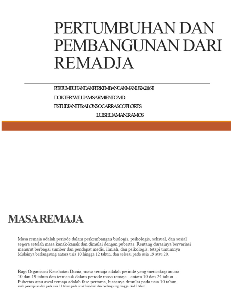 Pertumbuhan Remaja: Fase dan Perkembangan | PDF