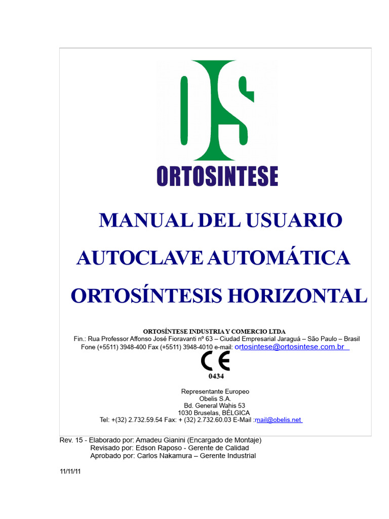 Manual de Usuario Autoclave Automática | PDF | Acero | Vapor