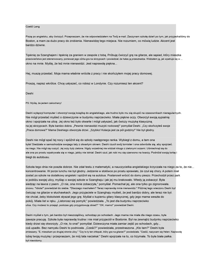 Teksty do języka angielskiego A2 | PDF